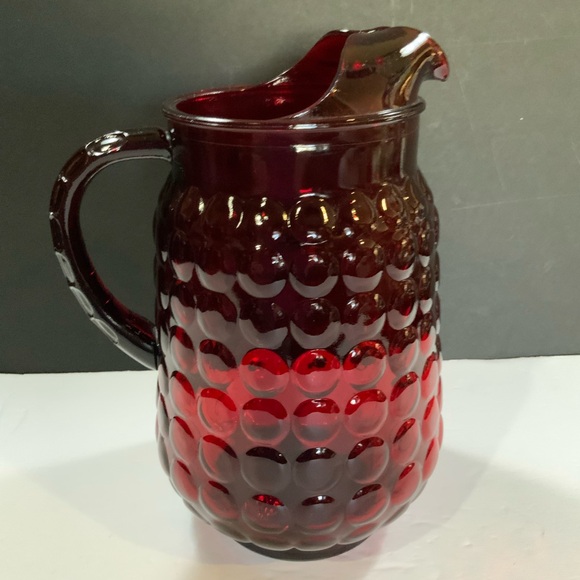 Anchor Hocking | Dining | Pitcher Bubble Ruby Red Glass Anchor Hocking ...